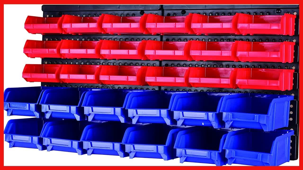 MaxWorks 80694 30-Bin Wall Mount Parts Rack/Storage for your Nuts ...