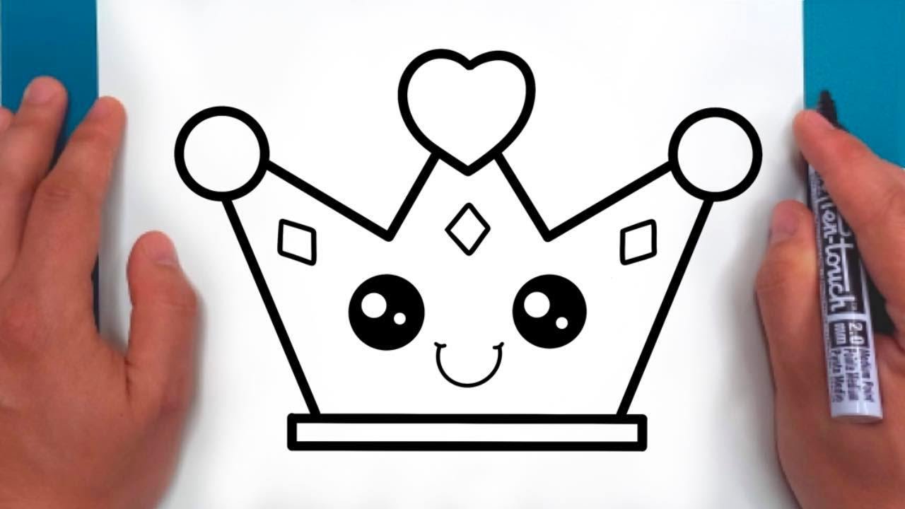 Desenez si Colorez o COROANA Draguta KAWAII Usor de Desenat si Colorat ...