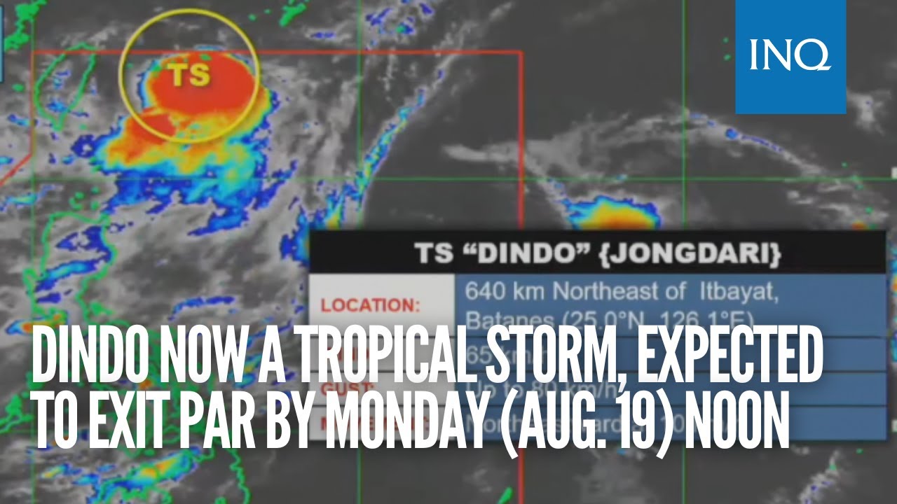 Dindo now a tropical storm, expected to exit PAR by Monday (Aug. 19 ...