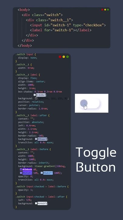 Toggle Button Using Html And Css Shorts Htmlcss Togglebutton Youtube 