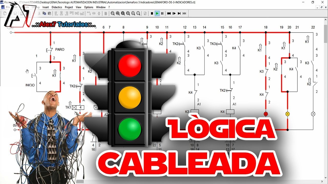 Lógica Cableada - Secuencia de Semáforo con Tres Indicadores - YouTube