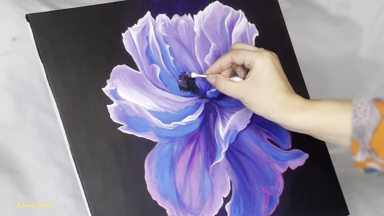 Awesome Poppy Flower Painting /Acrylic Painting Step by Step #250 - YouTube