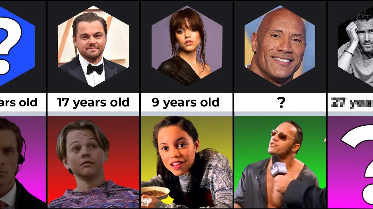 Comparison: Actors Age When They Started Their Career - YouTube