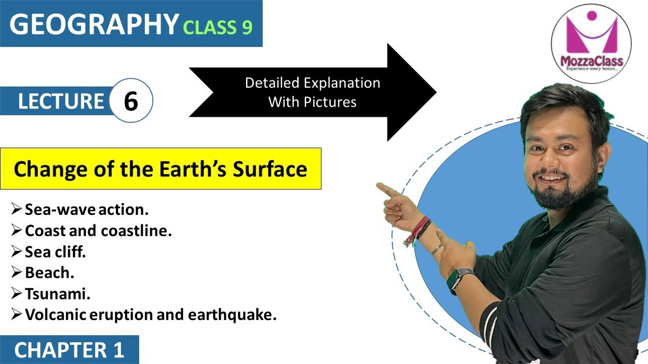 Sea-wave Action | Change of the earth's surface | Class 9 | Geography ...