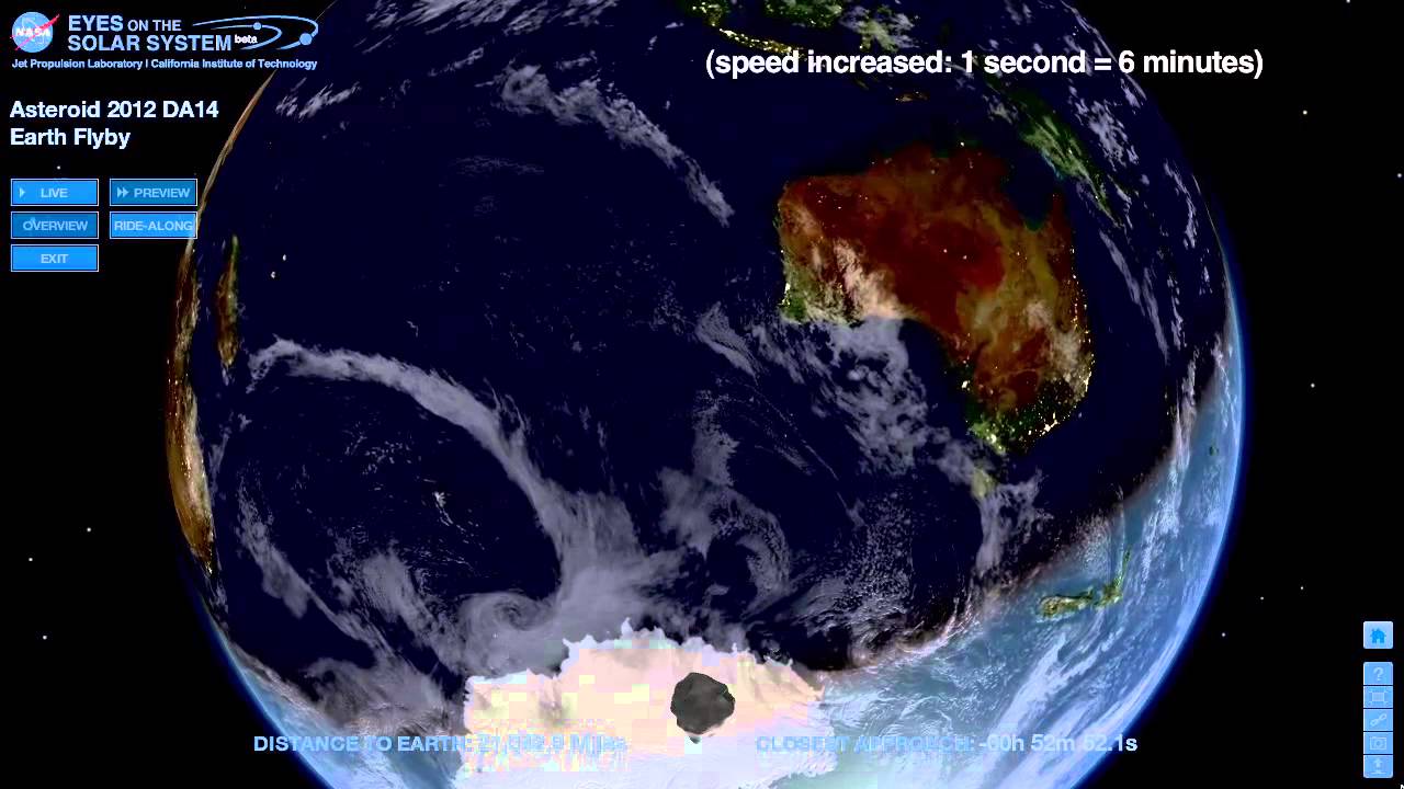 Asteroid 2012 DA14 Flight Path - YouTube
