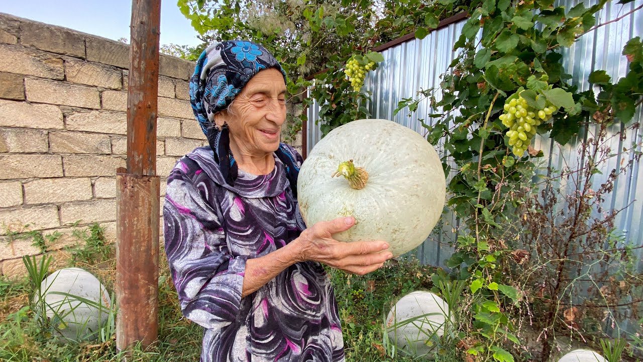 Grandma Rose Cooking Chicken Pilaf in Pumpkin in a Tandoor - YouTube