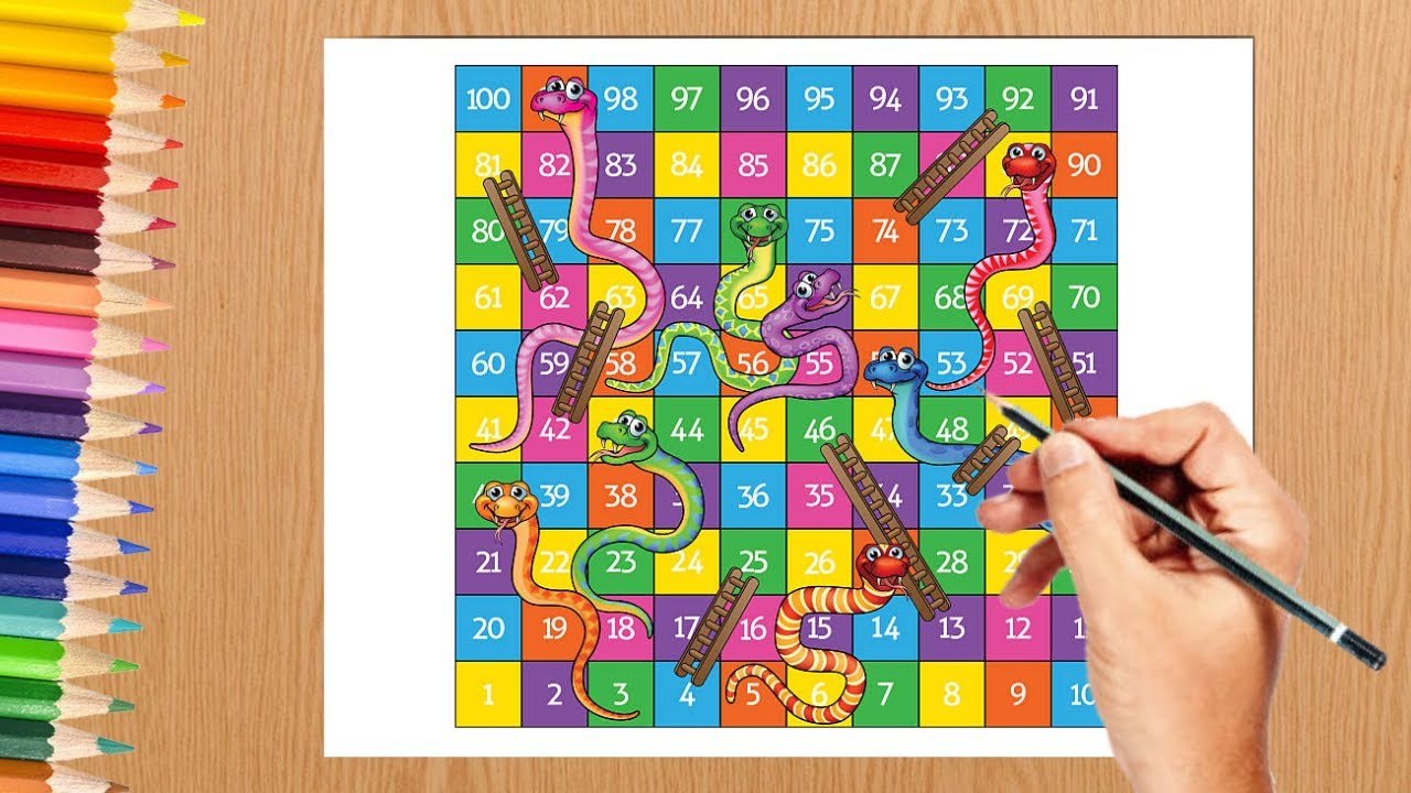 How To Draw Snake Ladder Game Snake And Ladder Board Game Drawing how-to-draw-snake-ladder-game-snake-and-ladder-board-game-drawing