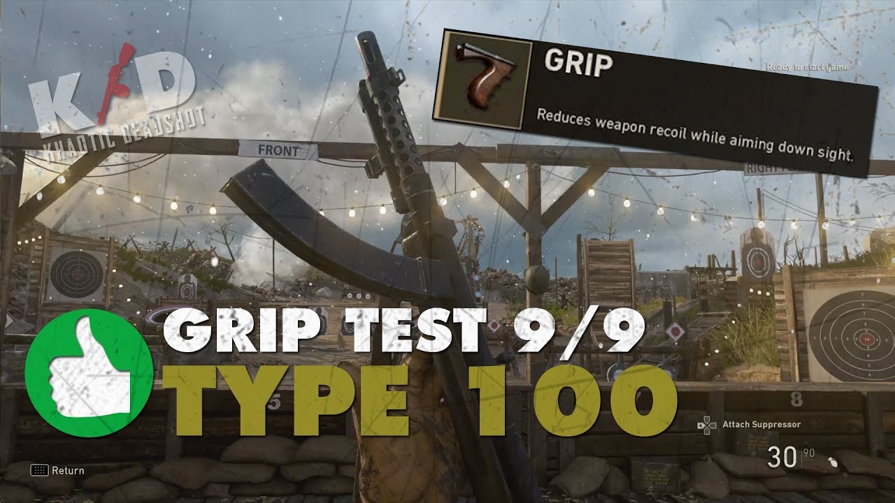 CoD WW2: Type 100 Grip Attachment - Recoil Test. Is it worth it ...