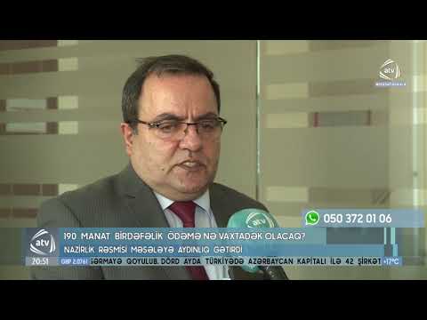 190 manat birdəfəlik ödəmə nə vaxtadək olacaq