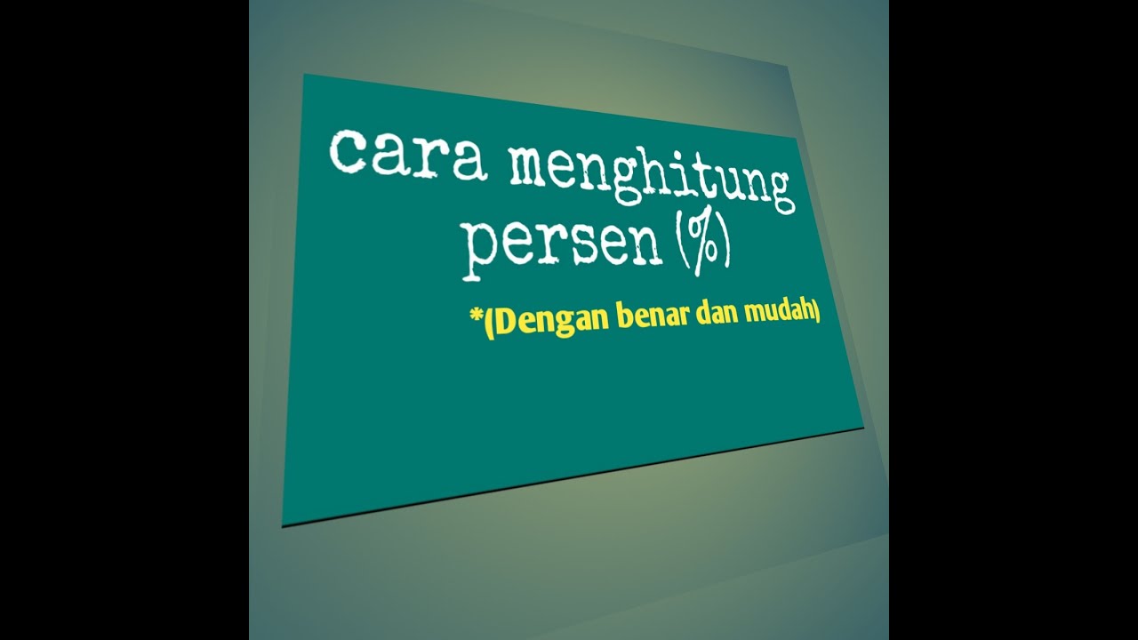cara menghitung persenan - YouTube