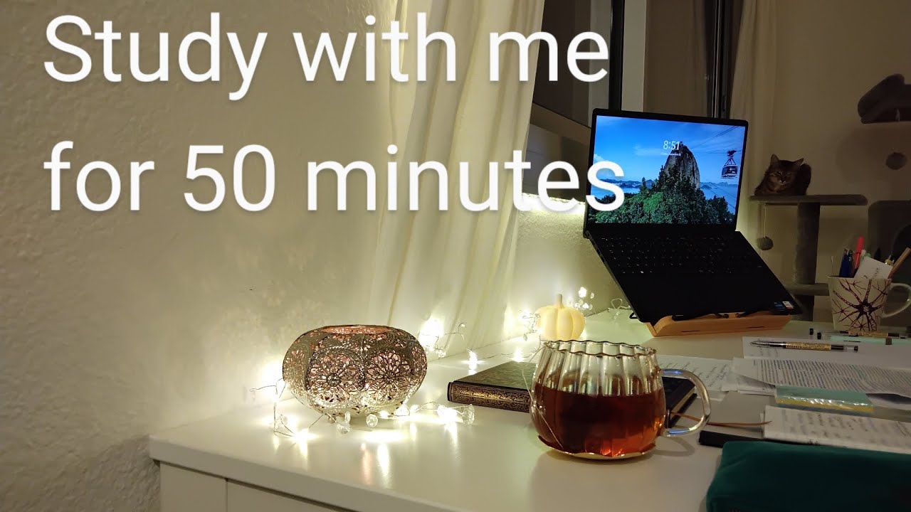 50 minutes of study with me - with background noise and piano music ...
