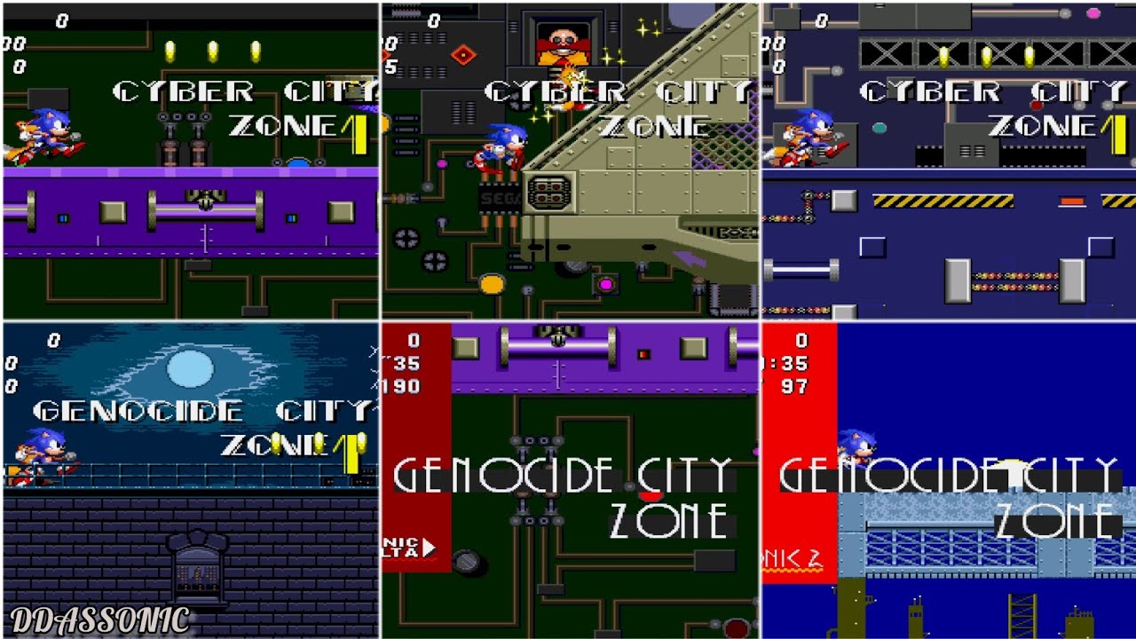 Cyber City/Genocide City (Deleted Zone) for Sonic 2 in 6 versions - YouTube
