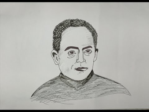 Vidyasagar drawing outline, Ishwar Chandra Vidyasagar drawing Pencil Sketch, Vidysagar face drawing
