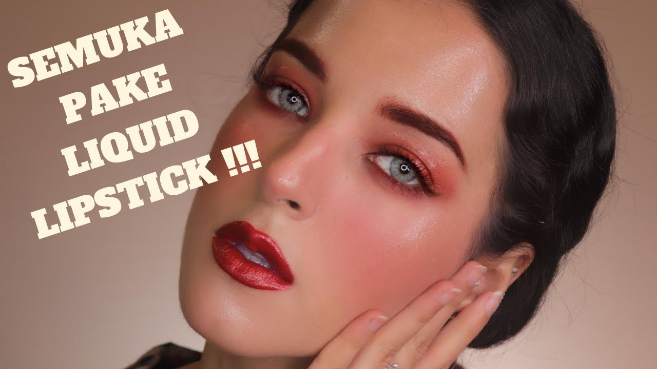 CHALLENGE MAKEUP PAKE LIPSTICK ! - YouTube