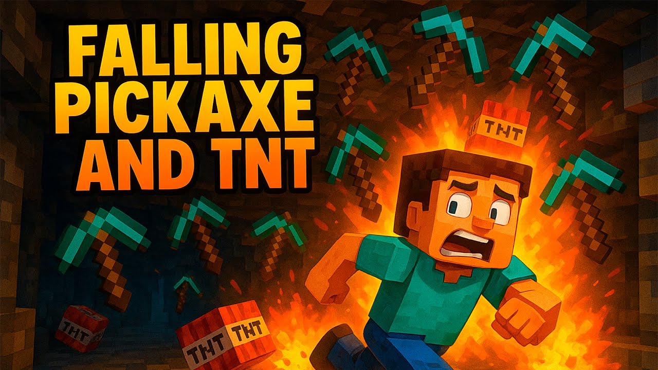 ⛏ FALLING PICKAXE IN MINECRAFT #shorts 😱 - YouTube