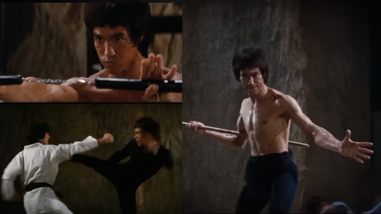 Bruce Lee defeats bodyguards with nunchucks and staff from Enter the ...