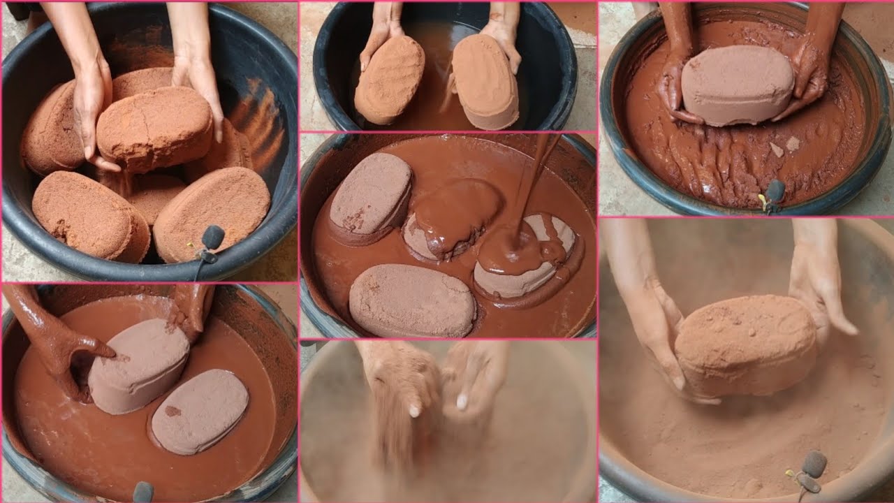 Whole 35 New Shape Pure Red Dirt Crumbling🤤 Dry/Water/Dipping/Paste On ...