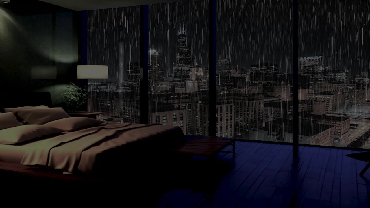 Rain on the Windows of the Rainy Night View | Sounds to Sleep, Relax ...