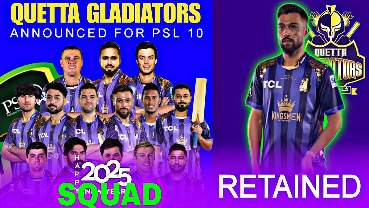 Quetta Gladiators Squad for PSL 10 | PSL 10 Quetta Squad | Sarfaraz ...