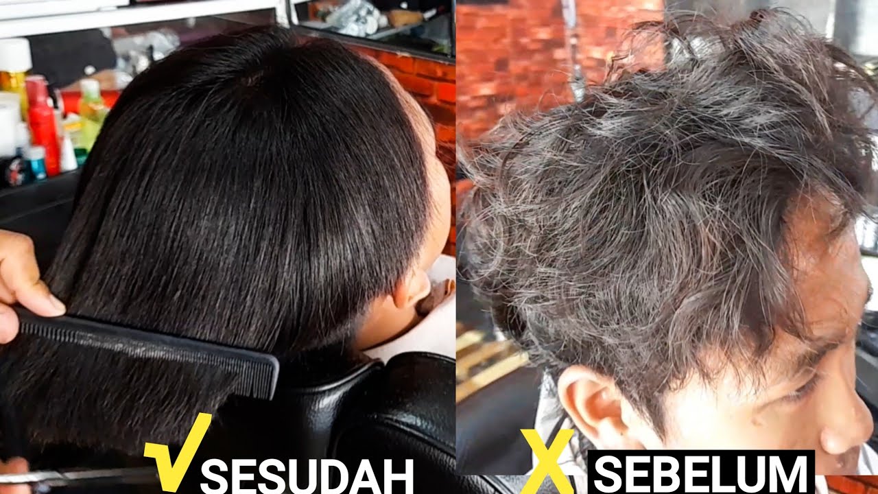 cara meluruskan rambut keriting bergelombang, permanen‼️ - YouTube