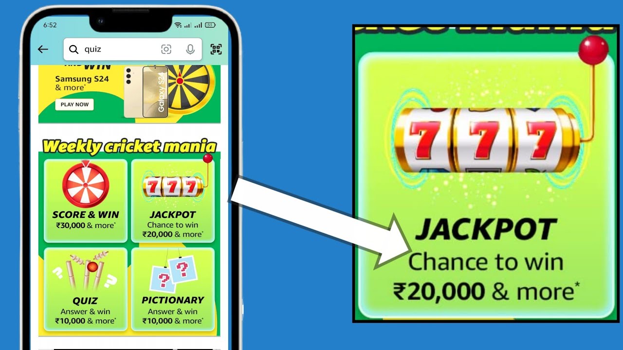 Amazon Jackpot Chance to win 20000 || Amazon weekly Cricket mania quiz ...