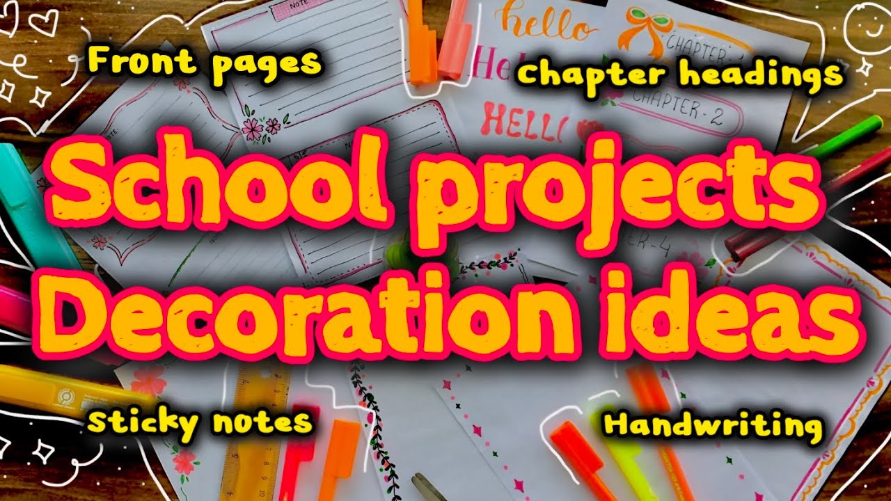 Cute & Aesthetic School Notes & Project Decoration Ideas!🌷 - YouTube