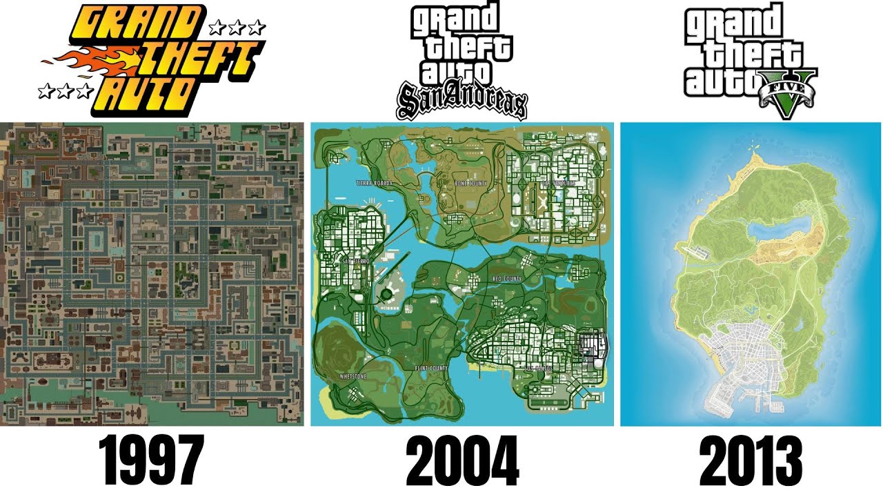 Evolution of GTA MAPS in GTA GAMES (Evolution Of Maps) - YouTube