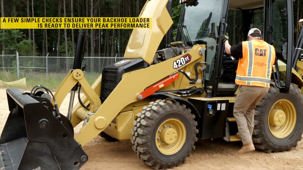 Daily Fluids Maintenance Checks on a Cat® Backhoe Loader - YouTube