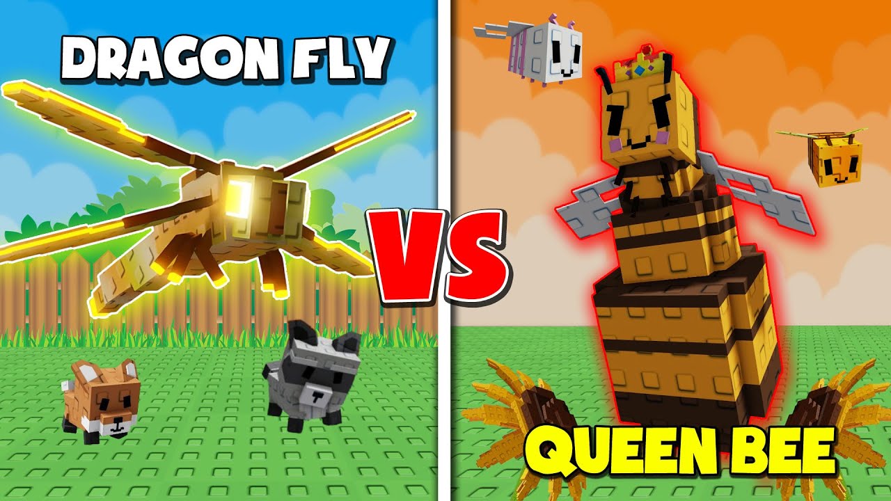 SO SÁNH SỨC MẠNH CỦA DRAGON FLY VÀ QUEEN BEE TRONG GROW A GARDEN - YouTube