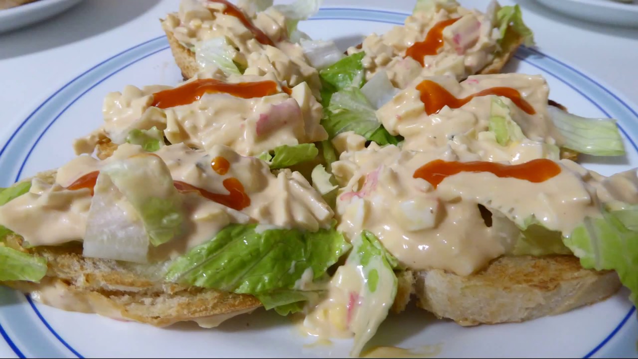 TOSTA DE TXAKA - COCINA FÁCIL crab stick toast - YouTube
