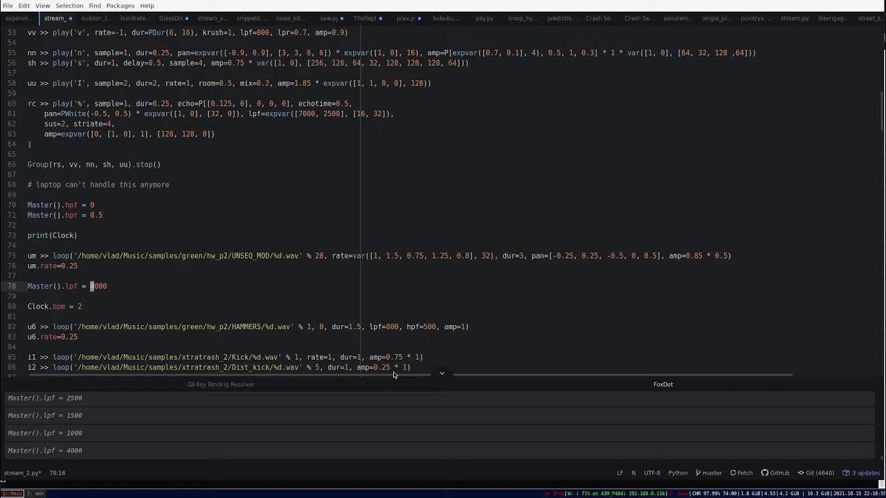 FoxDot livecoding sesh #3 - YouTube