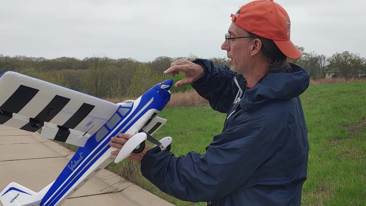 Valiant 1.3 meter rc airplane after 1st flight commentary - YouTube