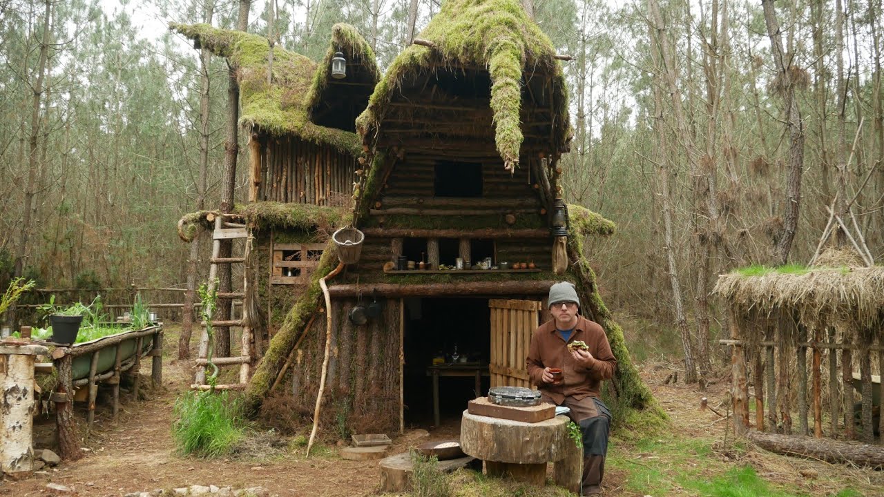 SURVIVAL BUSHCRAFT OUTDOOR wild cooking living with my dog in total ...
