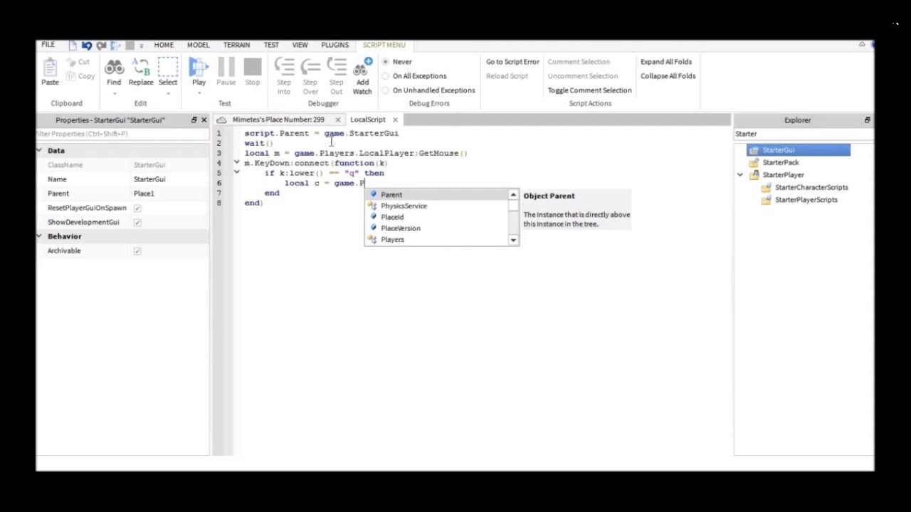 Roblox | How to make a KeyDown Fuction (Sitting) script - YouTube