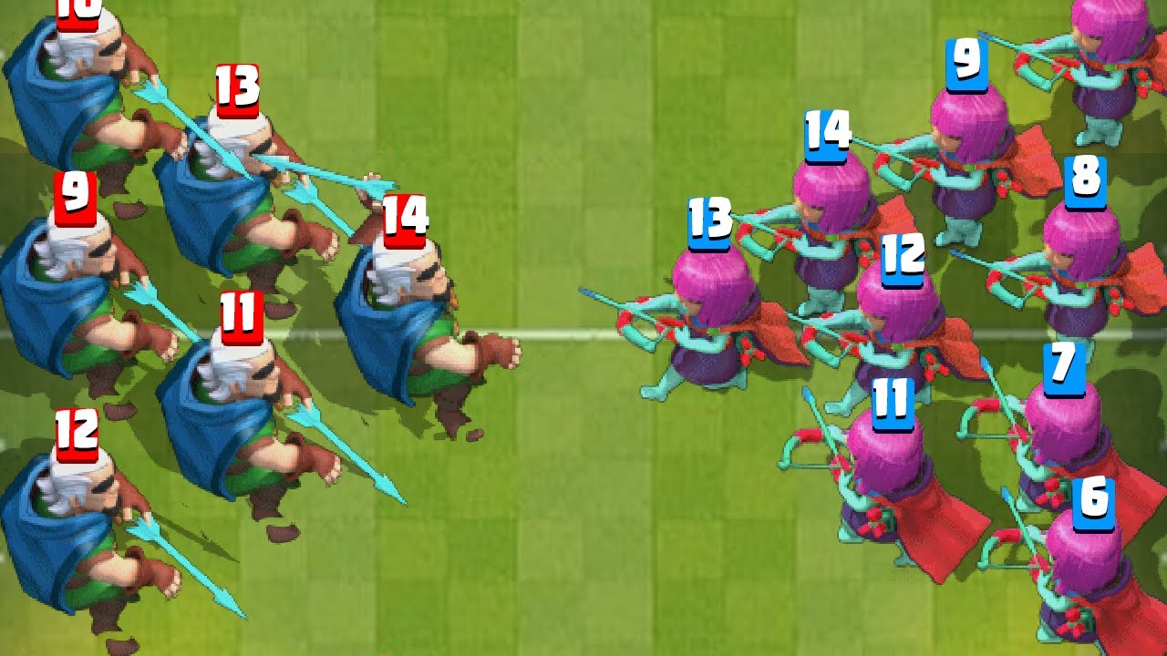 Every Magic Archer Levels Vs Every Archers Levels!..Clash Royale 1v1 ...