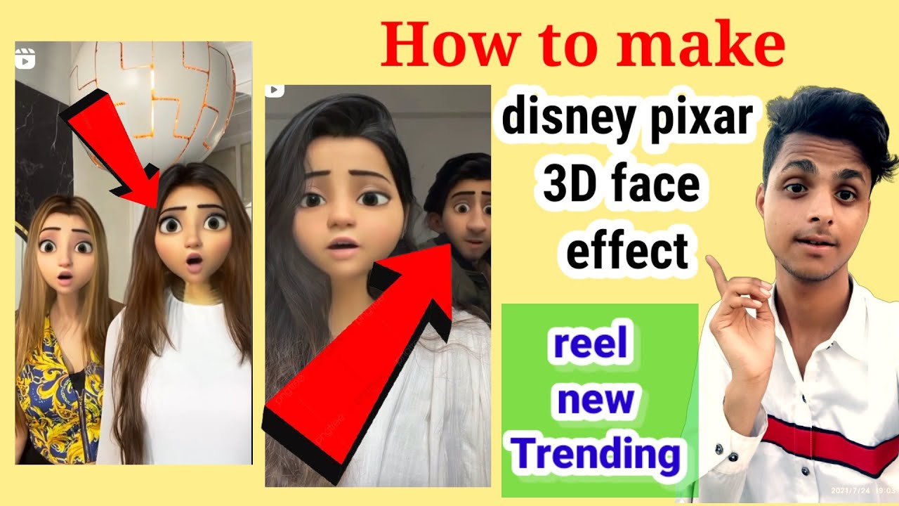 Disney 3D Cartoon Face Effect Reel Tutorial / Disney Pixar Character ...