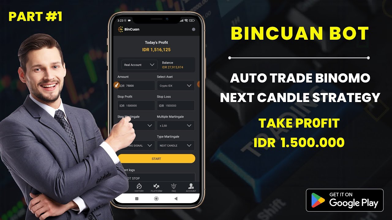 AUTO TRADE BINOMO NEXT CANDLE STRATEGY PART #1 TAKE PROFIT IDR 1.500. ...