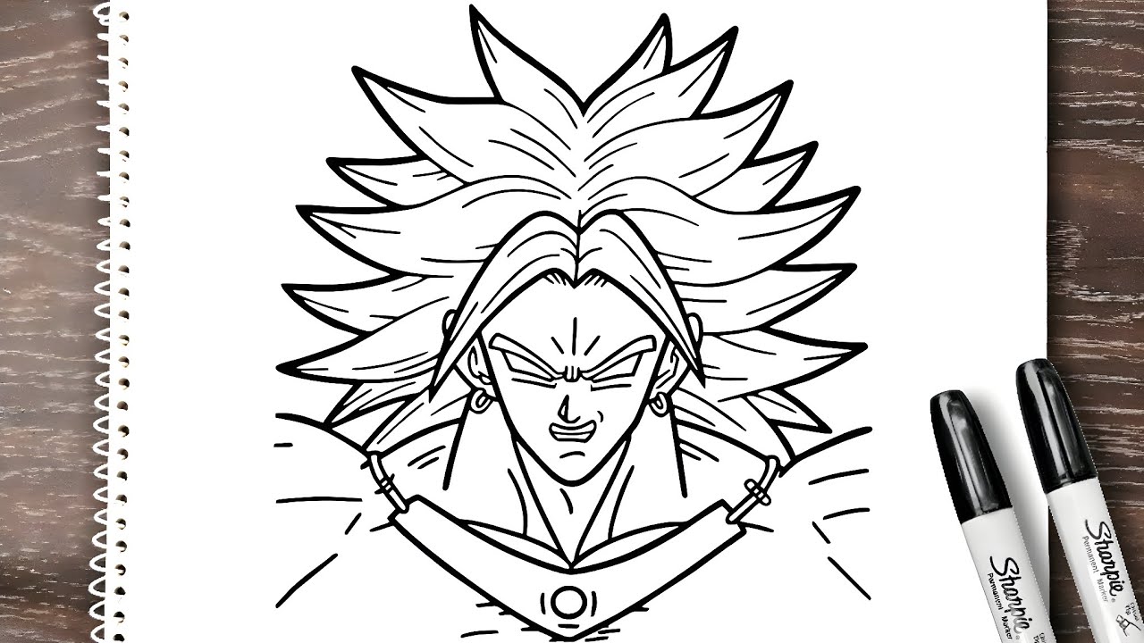 how to draw BROLY SSJ step by step - YouTube