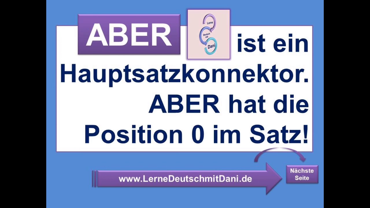 Deutsch lernen: Konnektor aber - YouTube