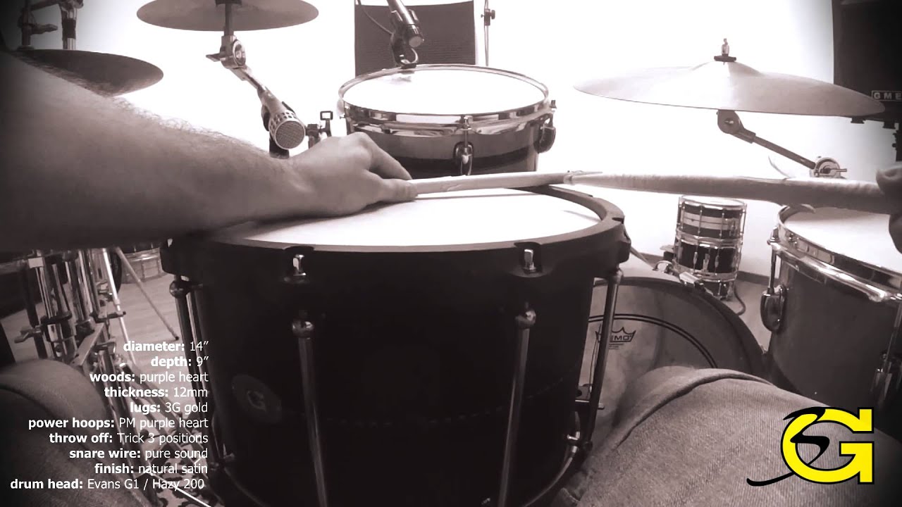 purple heart 14x9 3G handmade instruments - YouTube