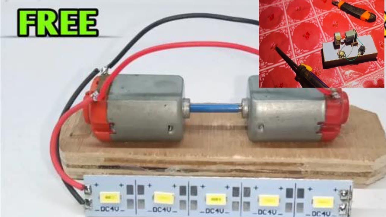 How to free enargy generator //two dc motor generator //free energ Real ...