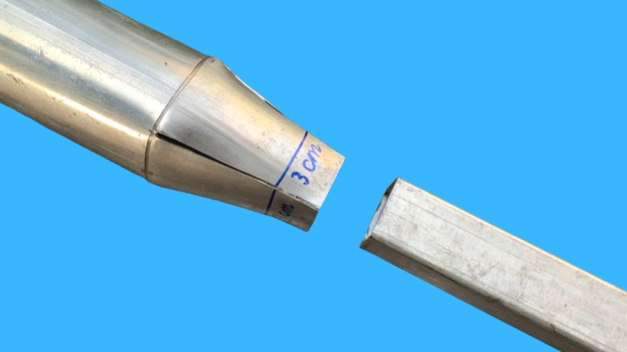 How To Connect Round Pipes To Unequal-Sized Square Iron! Secret Pipe ...