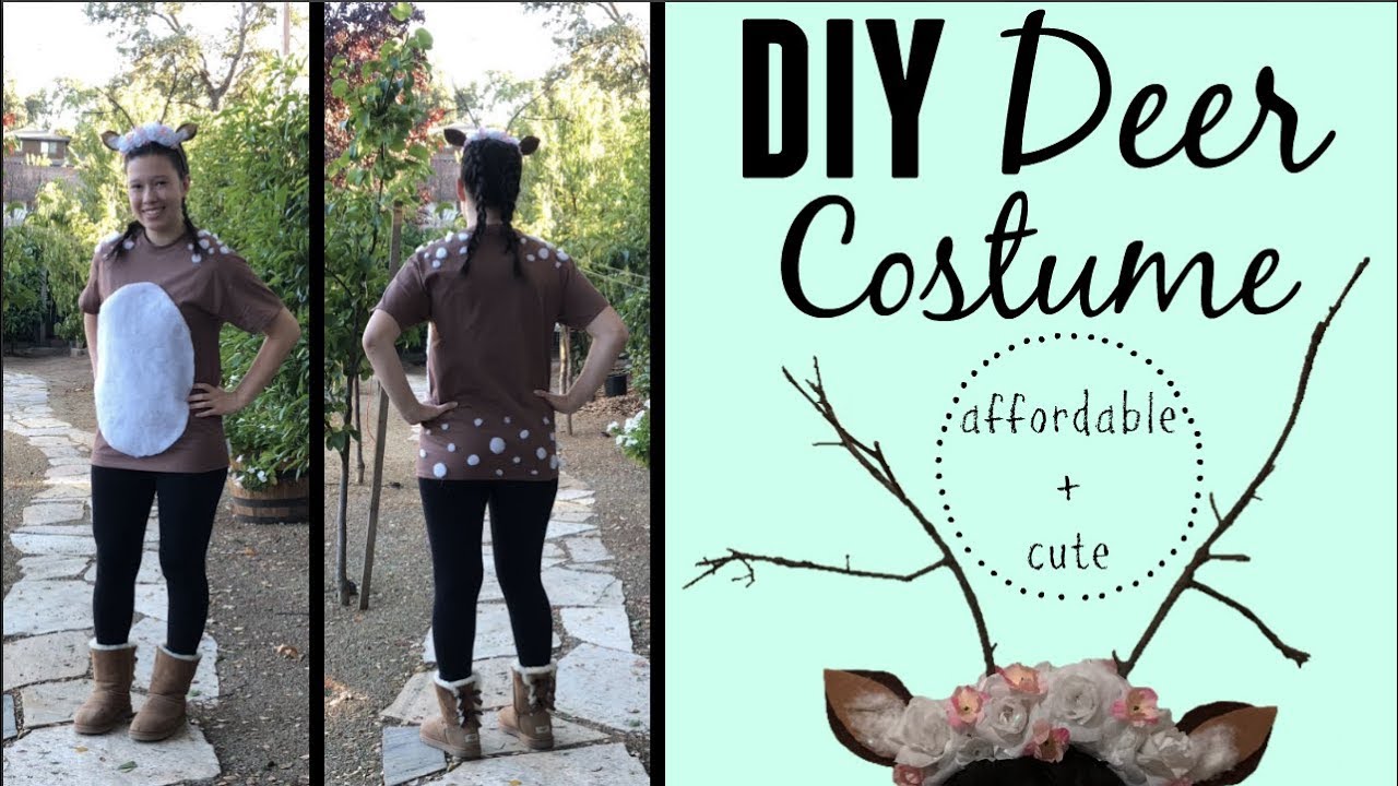 DIY Affordable Deer Halloween Costume! - YouTube