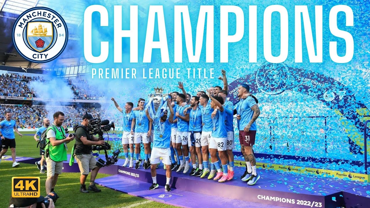 Manchester City Enjoying & Sharing Happy Moments Winning Premier League ...