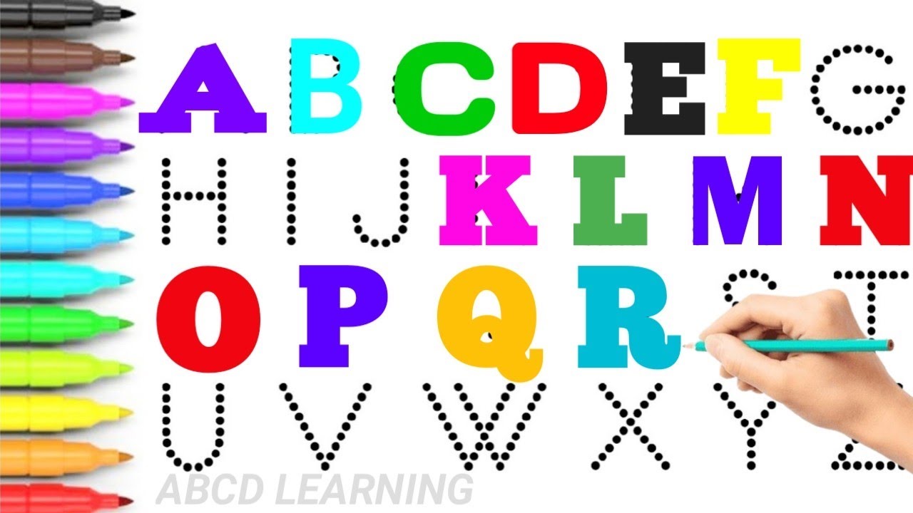 ABCD writing practice | Learn ABCD Alphabets and number counting 123 ...