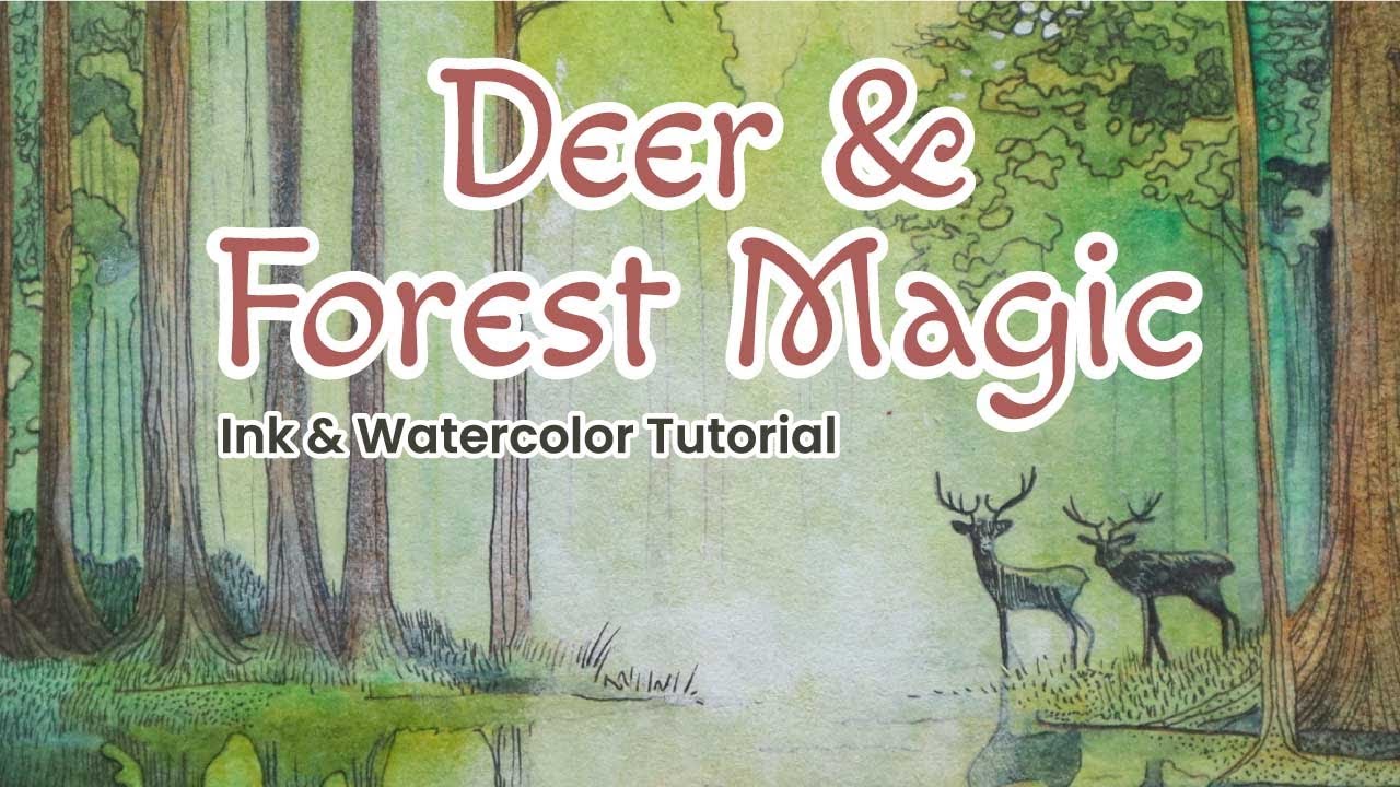 Silent Watchers: Painting Deer in an Enchanted Forest | Ink and ...