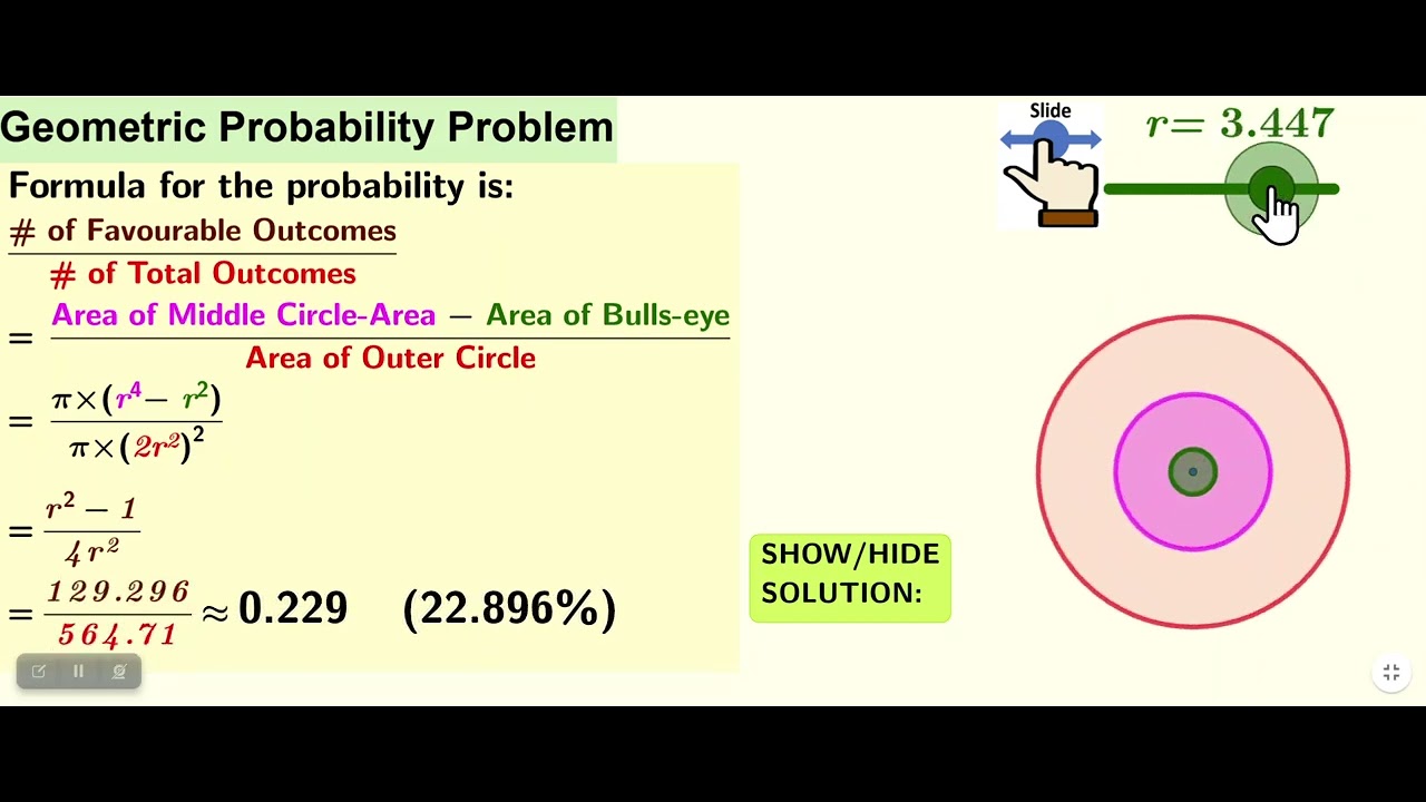 Geometric Probability Application Dartboard Circle Regions - YouTube
