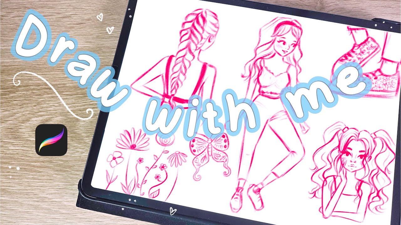 iPad draw with me: Sketching fashion girls on Procreate #digitalart ...