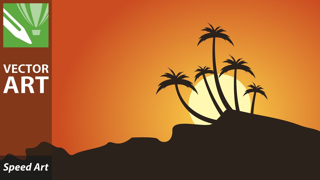 Vektor Pemandangan Senja dengan CorelDraw | Speed Art - YouTube