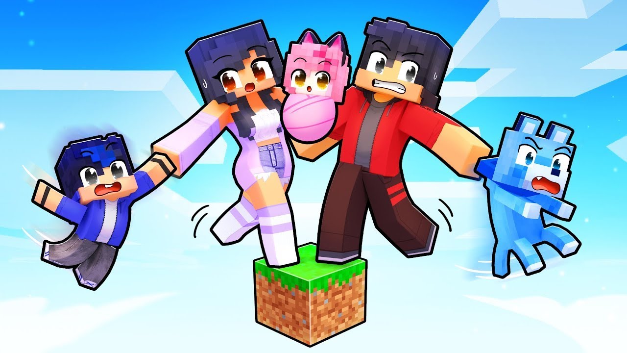 Playing as a FAMILY on ONE BLOCK in Minecraft! Like aphmau - YouTube